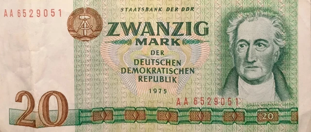 20 MARK SCHEIN 1975 Geldschein DDR, Echte Banknote/ DDR Geld EUR 12,00 ...