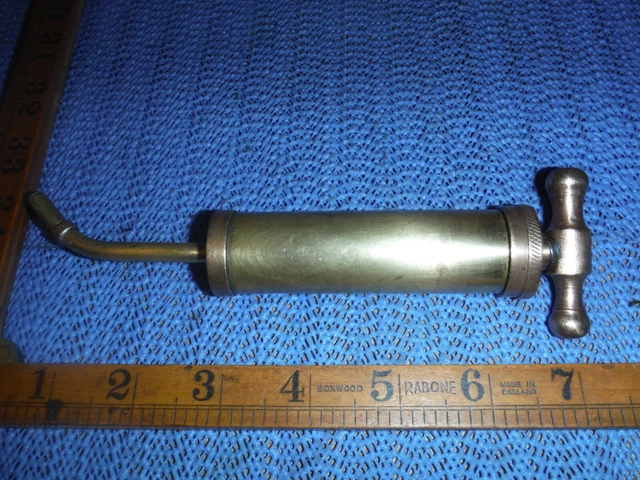 RARE ANTIQUE NEW Hudson Motorcycle 1903 Brass Screw Action Grease Gun ...