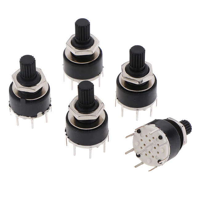 SR16MM ROTARY SWITCH 2 Pole 3 4 position 1 Pole 5 6 8 Position Axis ...