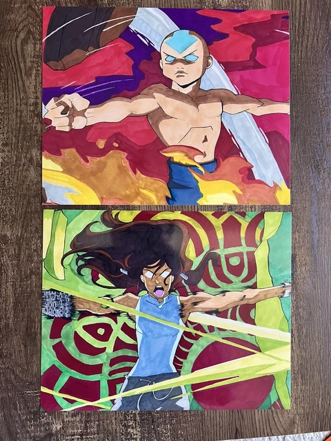 AVATAR LAST AIRBENDER Legend Korra Aang Double Anime Art Print 8x10 ...