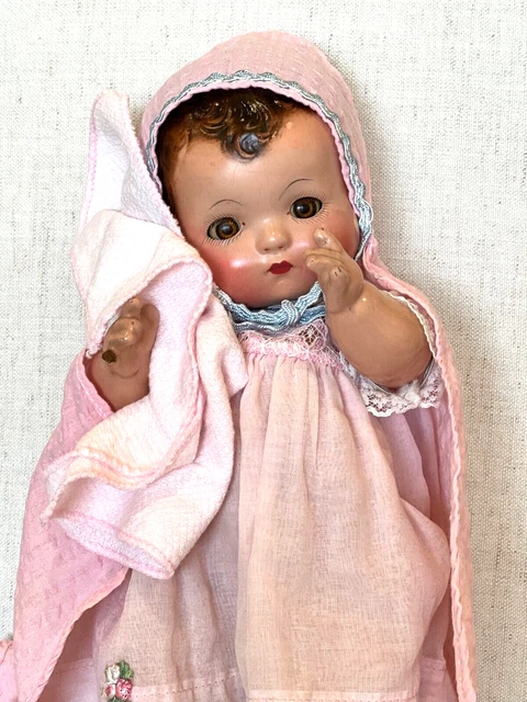 EFFANBEE VINTAGE PATSY Baby Composition Doll + Vogue Dress Pretty in ...