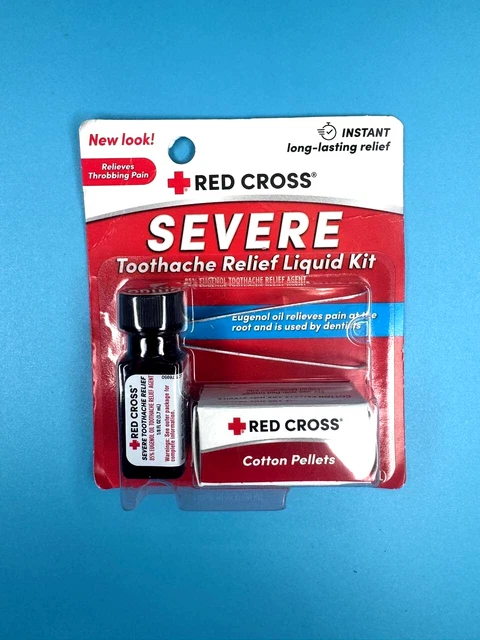 RED CROSS SEVERE Toothache Instant Relief Liquid Medication Kit 3.7 ml ...