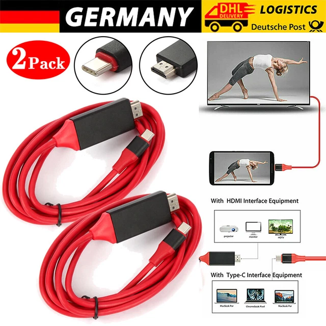 2 X TYP C USB Zu Auf HDMI USB 2.0 Kabel HDTV Kabel Adapter für PC ...