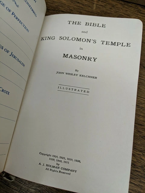 FREE MASON THE Bible and King Solomon's Temple in Masonry 1968 Book J ...