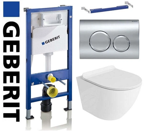 GEBERIT DUOFIX DELTA Chrome Concealed Cistern Wc Frame 1.12 Rimless ...
