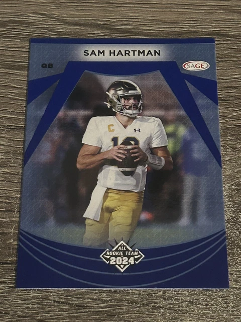 SAM HARTMAN 2024 Sage All Rookie Team BLU #117 nuovo di zecca Notre ...
