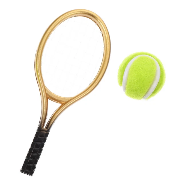 SMALL TENNIS MODEL Mini House Prop Miniature Racquet Game Toddler £9.15 ...