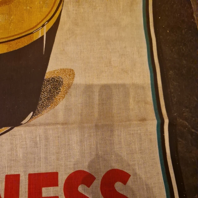 FINGAL &GUINNESS AS Usual" Vintage Linen Tea Towel. Face In Beer ...