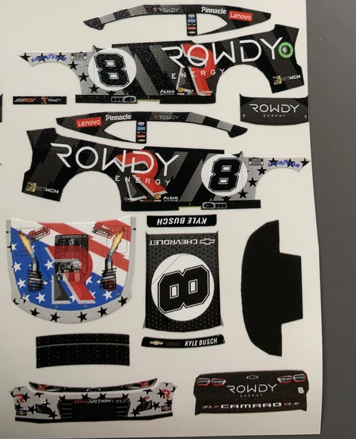 CUSTOM 2023 KYLE Busch #8 Hoonicorn Tribute 1/64 Scale NASCAR Peel ...