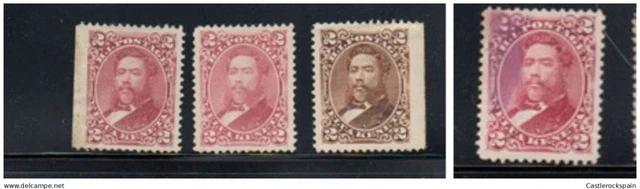 O) HAWAII, KING DAVID KALAKAUA 2c, VARIOUS TYPES, EXCELLENT CONDITION ...