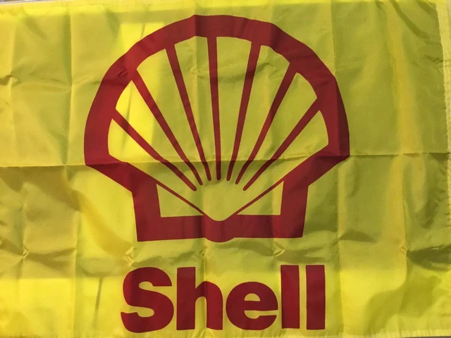&VINTAGE & RARE& Shell Oil Service Station Clam Shell Banner Flag $110. ...