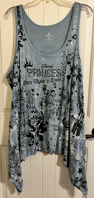 DISNEY PRINCESS ONCE Upon a Time Blue Bling Sleeveless Tank XL £25.69 ...