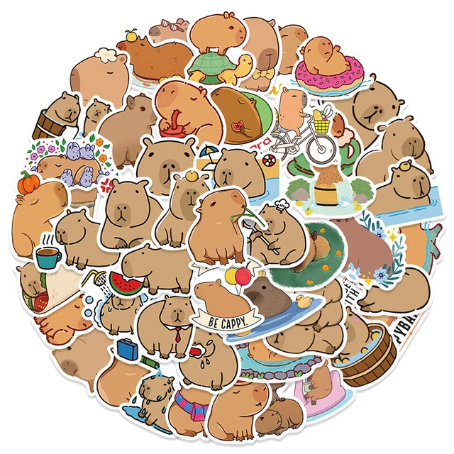 50PCS CUTE CAPYBARA Stickers For Guitar Phone Glass Scrapbook ...