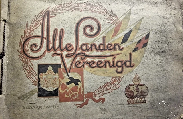 TURMAC 1933 'ALLE landen vereenigd' (All countries united) silk flags ...
