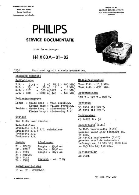 SERVICE MANUAL INSTRUCTIONS for Philips H4 X60 A £6.71 - PicClick UK