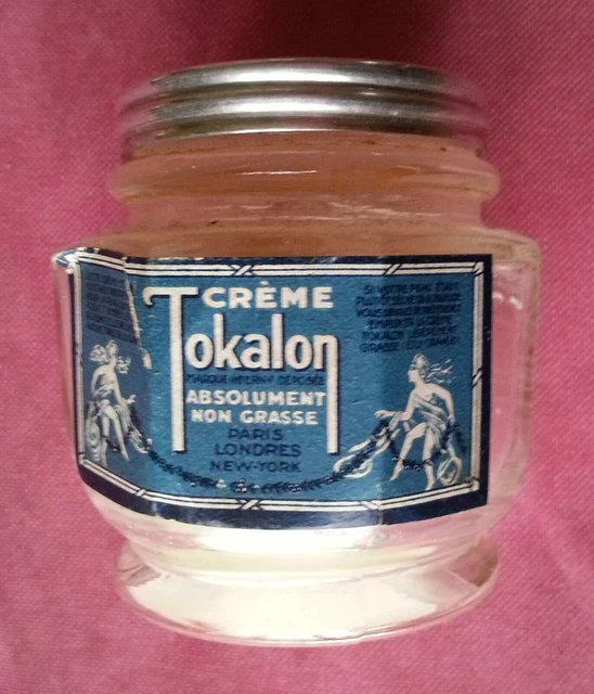 POT EN VERRE moulé Creme Tokalon Blanche Non Grasse Visage EUR 20,00 ...