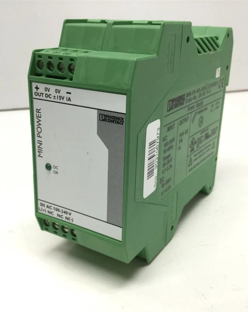 PHOENIX CONTACT MINI PS 100 240AC 2X15DC 1 Mini Power Supply 15VDC phoenix-contact-mini-ps-100-240ac-2x15dc-1-mini-power-supply-15vdc