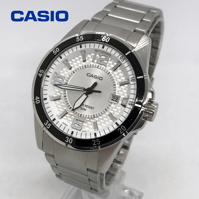 CASIO MTP-1291 HERREN Quarzuhr Mod 5058 großes lesbares weißes ...