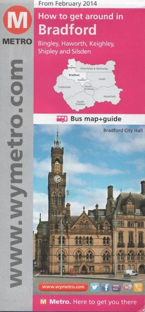 METRO - BUS Map & Guide - How To Get Around Bradford - February 2014 £4 ...