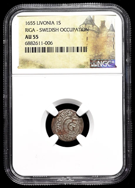 LIVONIA, RIGA. SWEDISH Occupation. Carl X Gustav, Solidus, 1655, NGC AU55 £9.04 - PicClick UK