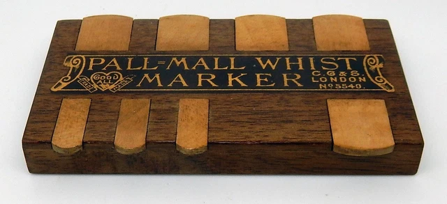 ANTIQUE ENGLISH WOODEN Pall Mall Whist Marker C G & S London England £ ...