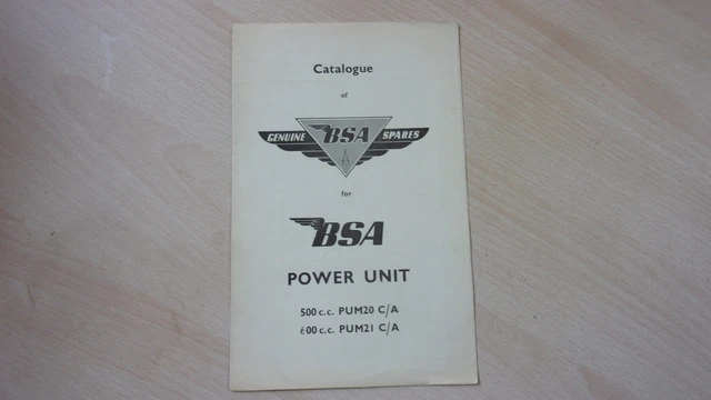 BSA POWER UNITS 500 600cc Catalogue (a) £21.95 - PicClick UK