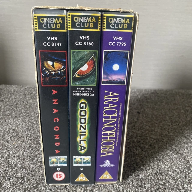 GODZILLA ANACONDA ARACNAPHOBIA Vhs Movies Boxed Set Complete £9.88 ...