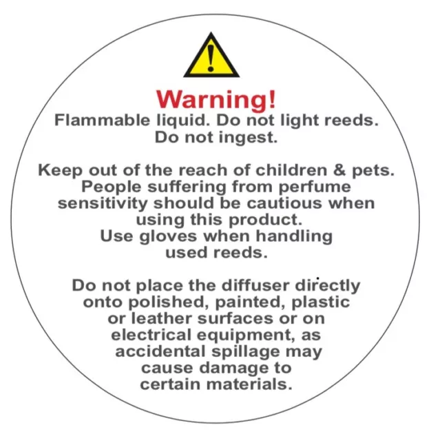 LIQUID DIFFUSER WARNING Stickers Safety Labels. 38mm. Strong Adhesive ...