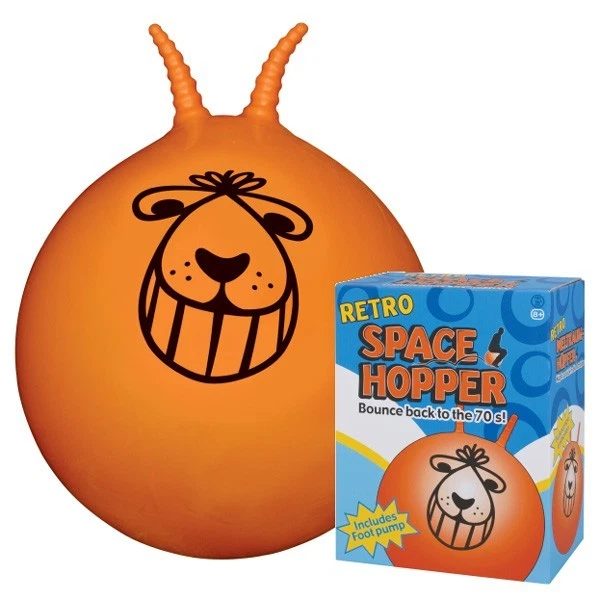 GIANT 60CM RETRO Space Hopper Adult & Kids Orange Spacehopper Bouncy ...