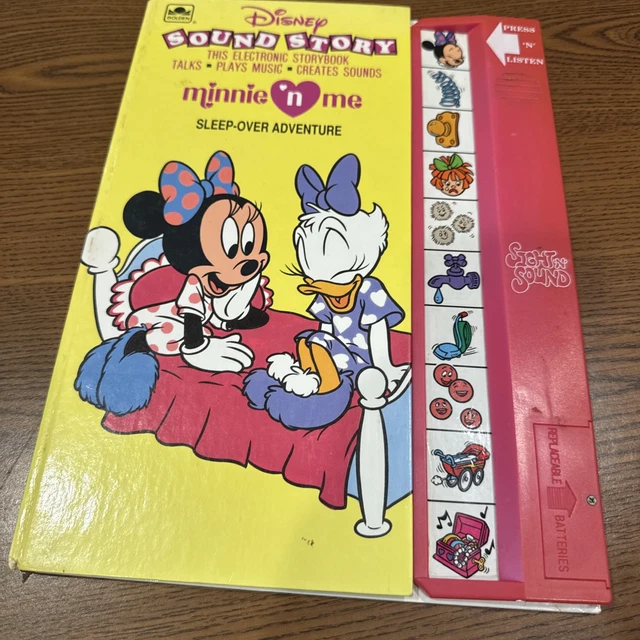 VINTAGE GOLDEN SOUND Story Book Disney Minnie N Me Sleep-Over Adventure ...