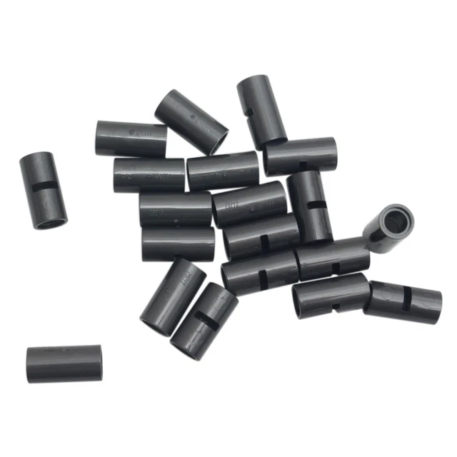 20 LEGO TECHNIC, Pin Connector Round 2L Slot (Pin Joiner Round) Gris ...