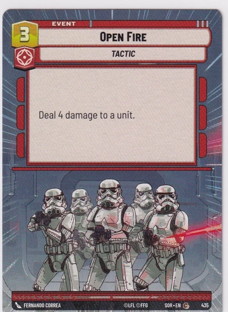 STAR WARS UNLIMITED: Spark of Rebellion Open Fire 435 Hyperspace Mint ...