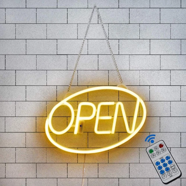 NEON OPEN SIGN Decorative Led Illuminated Letter Lights Pre-Lit Shop ...