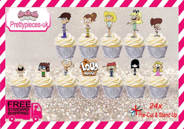 THE LOUD HOUSE 24 Stand-Up Pre-Cut Wafer Paper Cup cake Toppers £1.90 ...