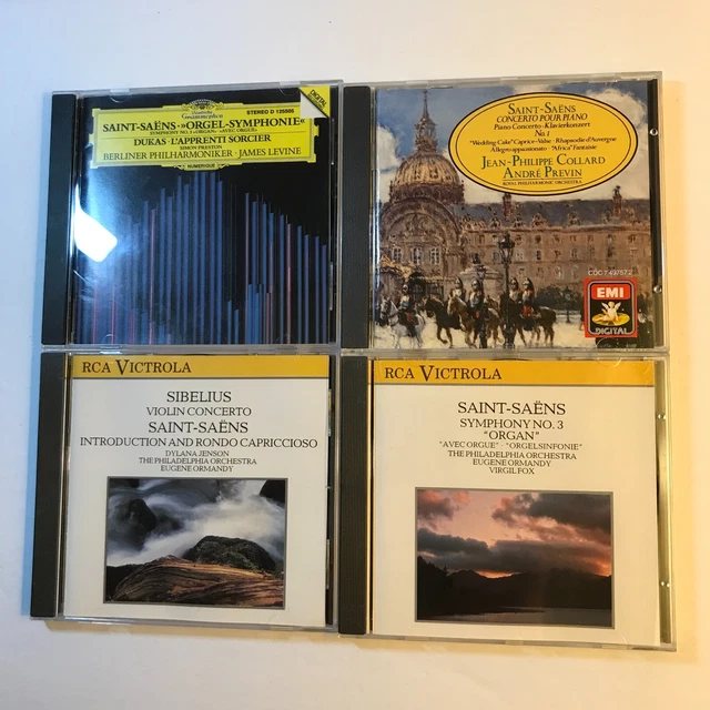 CAMILLE SAINT-SAENS 4-CD Lot Symphonies Concertos Andre Previn Eugene Ormandy EUR 22,67 ...
