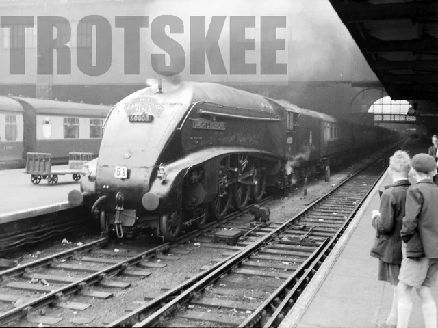 LARGER NEGATIVE BR British Railways Steam Loco 60008 Class A4 Kings ...
