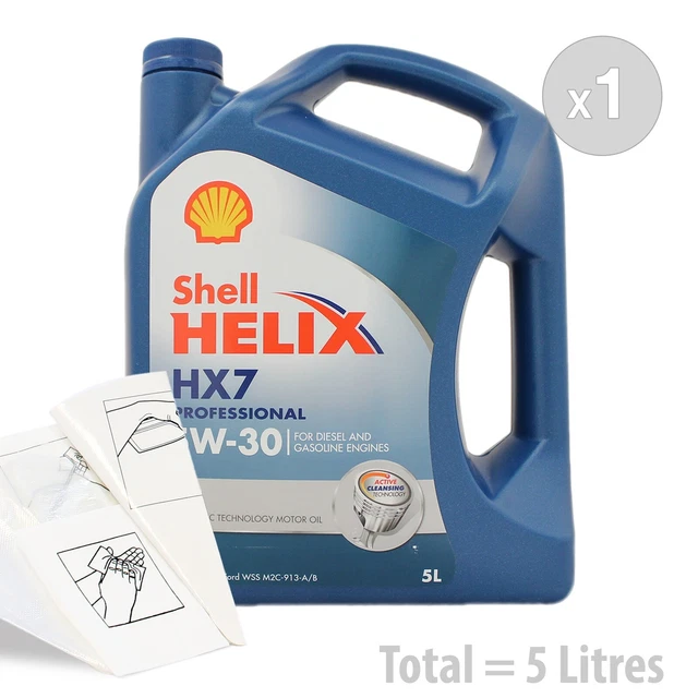 CAR ENGINE OIL Service Kit / Pack 5 LITRES Shell Helix HX7 AF 5w-30 5L ...