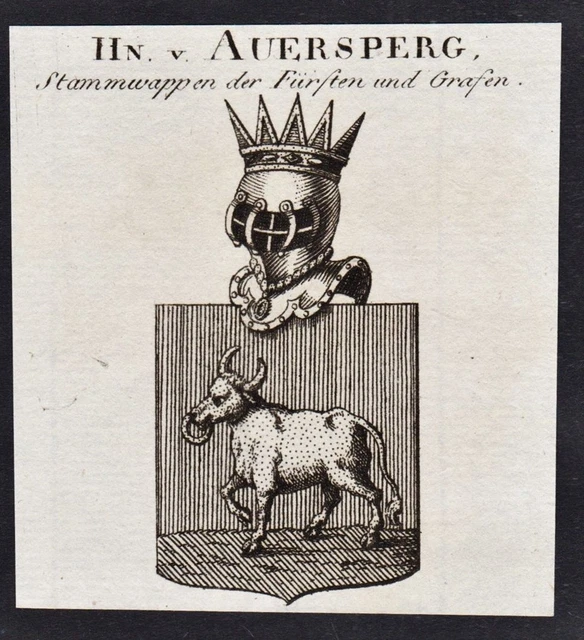 WAPPEN COAT OF arms Auersperg Adel Heraldik Kupferstich 1820 $23.11 ...