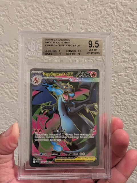 2025 POKÉMON PHANTASMAL Flames Mega Charizard X EX BGS 9.5 GEM MINT £0. ...