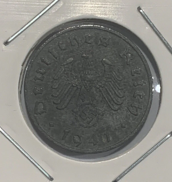 1941-A GERMANY - Third Reich 10 Reichspfennig Nazi Swastika Coin EUR 7 ...