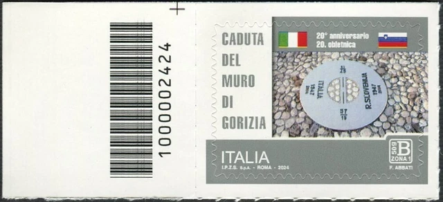 ITALIA 2024: CADUTA del muro di Gorizia con codice a barre 2424 EUR 4 ... ITALIA 2024: CADUTA del muro di Gorizia con codice a barre 2424 EUR 4 ...