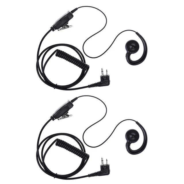 EARPIECE HEADSETS M Plug 2 Pin with Mic PTT Wired for Motorola Radio ...