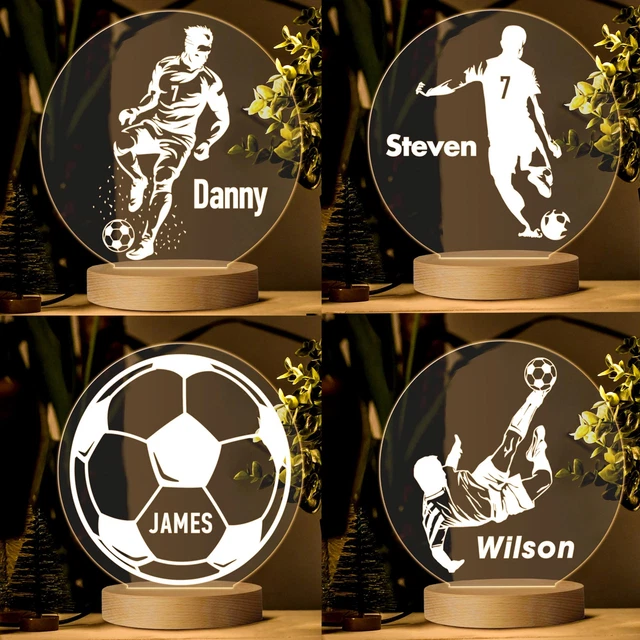 PERSONALISED FOOTBALL NIGHT Light Color Changing 3D LED Lamp Birthday ...