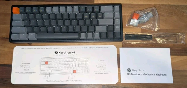 KEYCHRON K6 WIRELESS Mechanical Keyboard K6 RGB Backlight Aluminium Red Switch £14.35 - PicClick UK