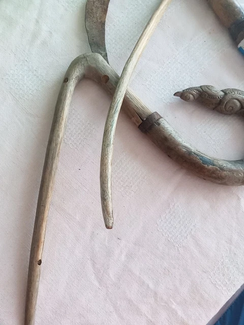 ANTIQUE VINTAGE ASIAN Cambodian Khmer Rice Cutter Sickle Pair £156.71 ...