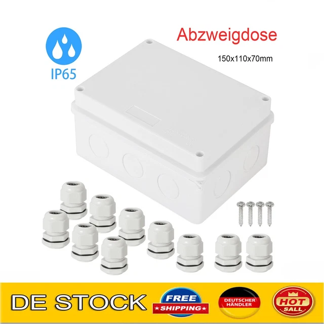 ABZWEIGKASTEN VERTEILERKASTEN ABZWEIGDOSE Verteilerdose Feuchtraum Weiß ...