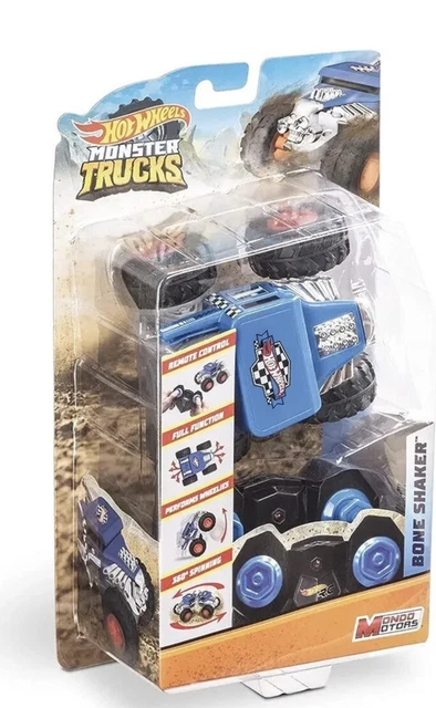 NEW HOT WHEELS Remote Control RC Monster Trucks Bone Shaker Blue 2.4 ...