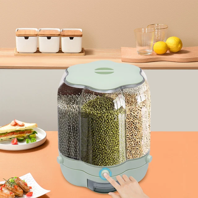 6 BARN MODERN 360° Rotating Food Dispenser Cereal Rice Storage ...