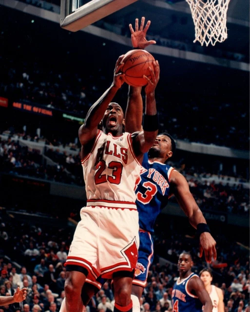 1990S ORIGINAL PHOTO Michael Jordan Chicago Bulls Attacking Rim RARE ...