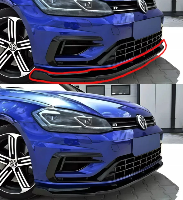 VW GOLF MK7.5 Gti Gtd Gte R-Line Front Lip Splitter Spoiler Gloss Black 2017-20 £79.99 - PicClick UK